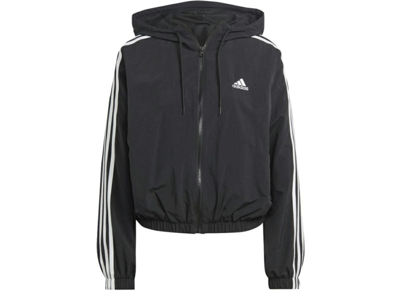 アディダス adidas ESS 3S ウィンドブレーカー レディース ブラック 黒 スポーツ フィットネス パーカー ジャケット ETT60 ...