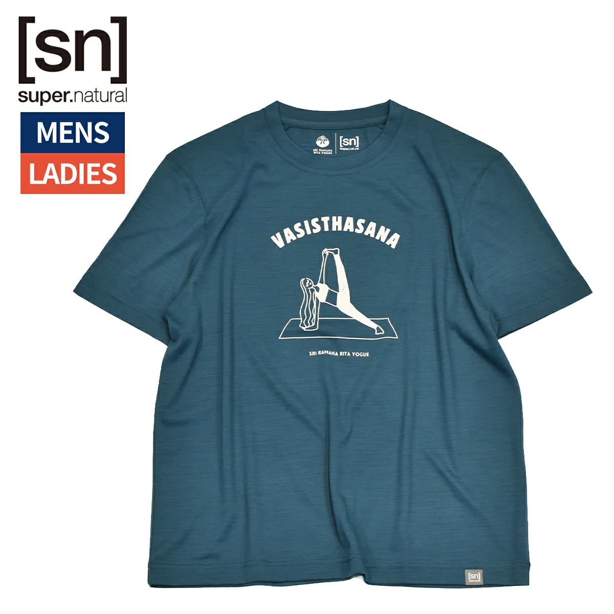 スーパーナチュラル sn super.natural エスエヌ SRI.RAMANA.RITA.YOGUE(シュリ・ラマナ・リタ・ヨーグ)×[sn] プリント ショートスリーブTシャツ ユニセックス 春 夏 ピンク 桃色 スポーツ トレーニング 半袖 Tシャツ SNUJ10122-243 スーパーナチュラル エスエヌ シュリ・ラマナ・リタ・ヨーグ×[sn